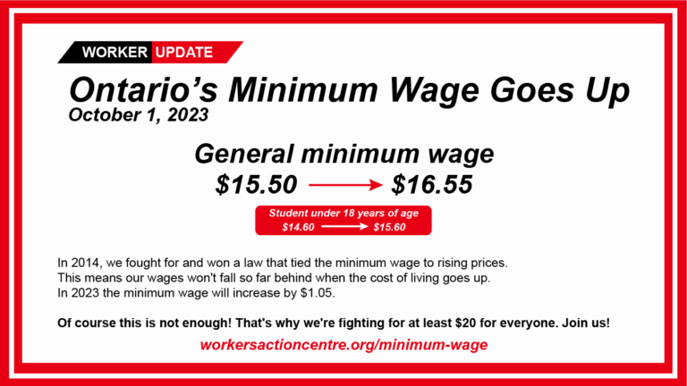 Ontario’s minimum wage is increasing October 1st